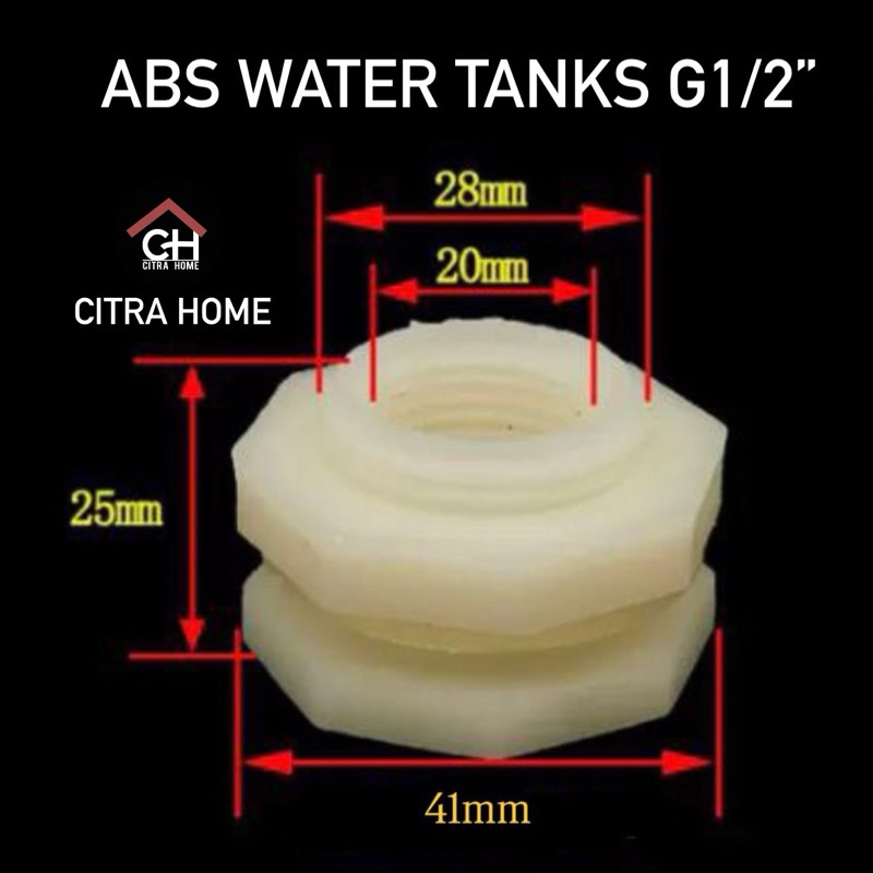 Jual ABS Water Tanks 1/2” Mur Toren Mur Tandon | Shopee Indonesia