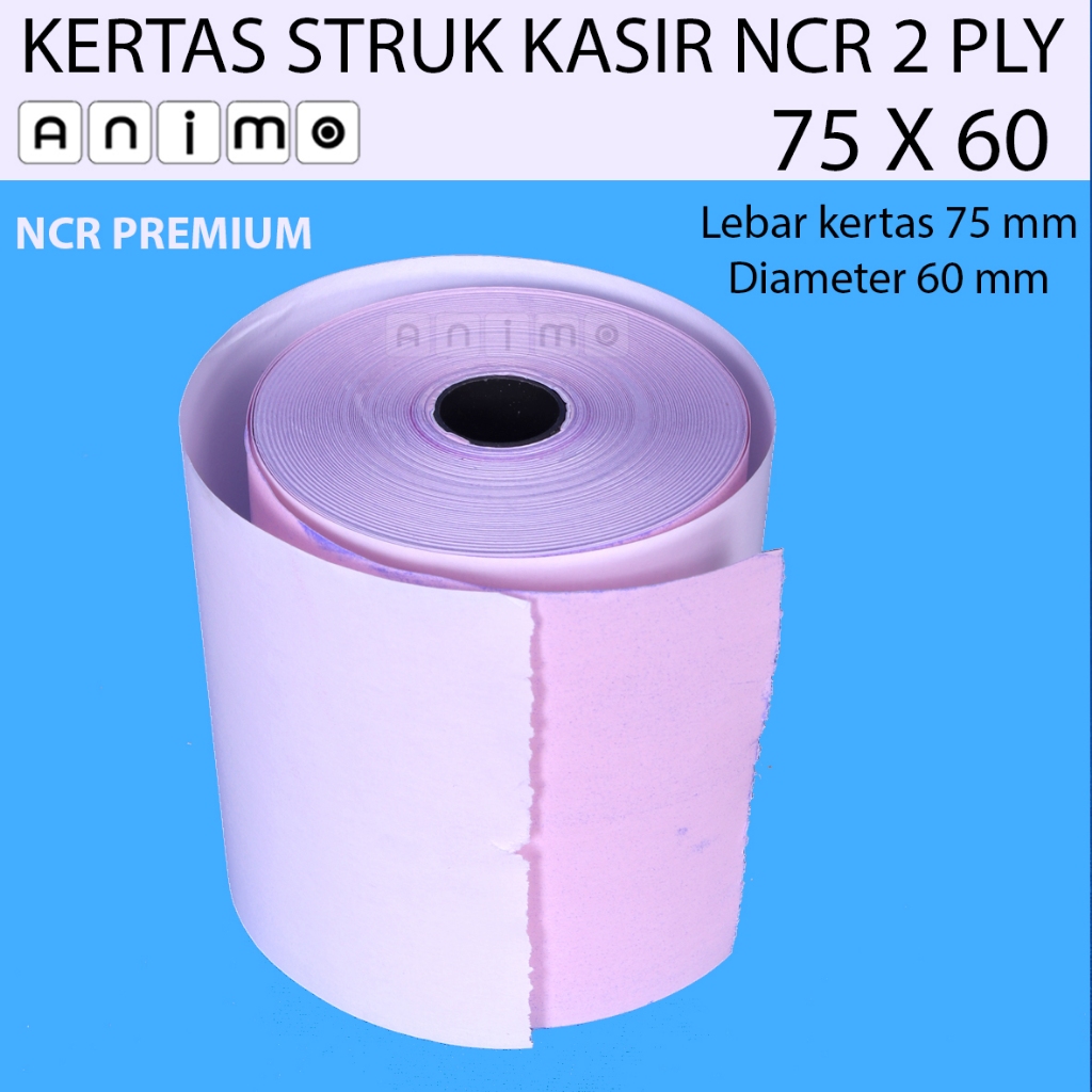 Jual KERTAS STRUK KASIR 75 X 60 mm NCR 2 PLY - Kertas Rol Kasir 75x60 mm - Kertas Kasir POS ...