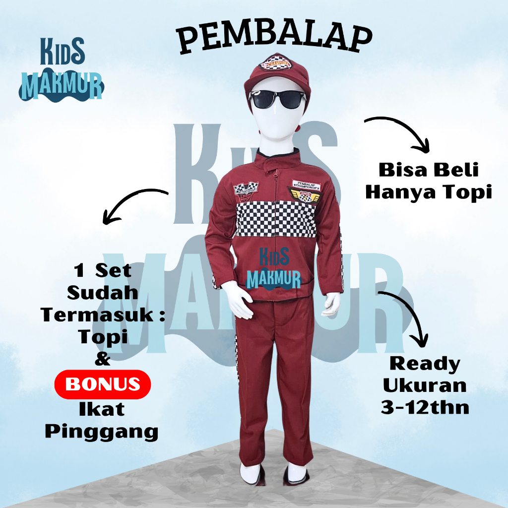 Jual Baju pembalap anak kostum pembalap anak laki laki baju balap ...