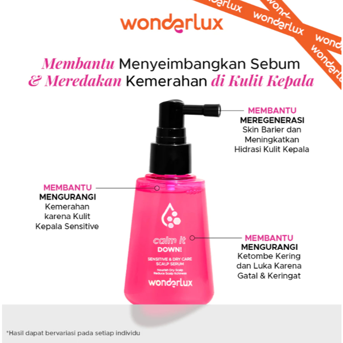 Jual (+FREE GIFT) Wonderlux Calm It Down! Sensitive Scalp Care Serum ...