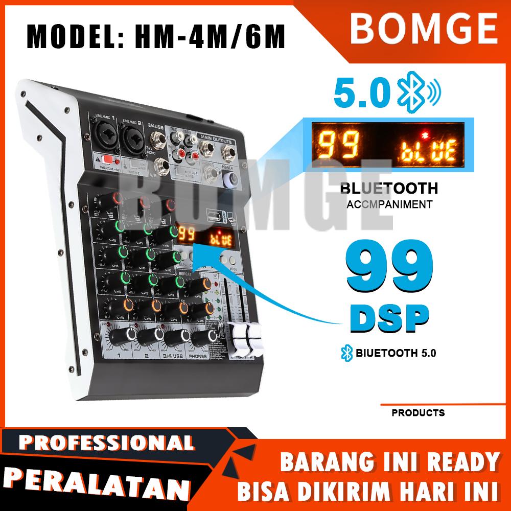 Jual Bomge 6 Channel Audio Mixer HM,Fix 99dsp Iron Plate,USB DJ Mixing Console MP3 Jack 48V ...