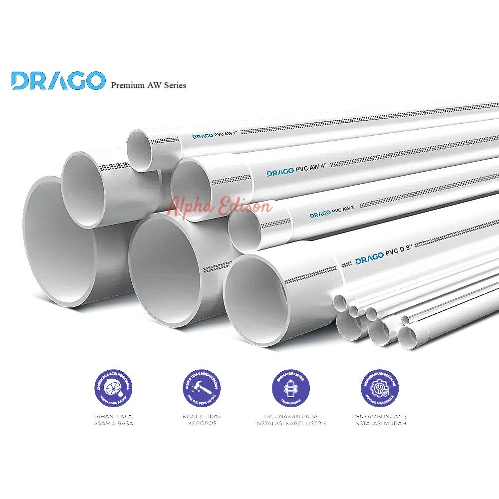 Jual Drago Seri AW Premium 3 - 6 inch Pipa Pralon Pipa PVC Pipa Air ...