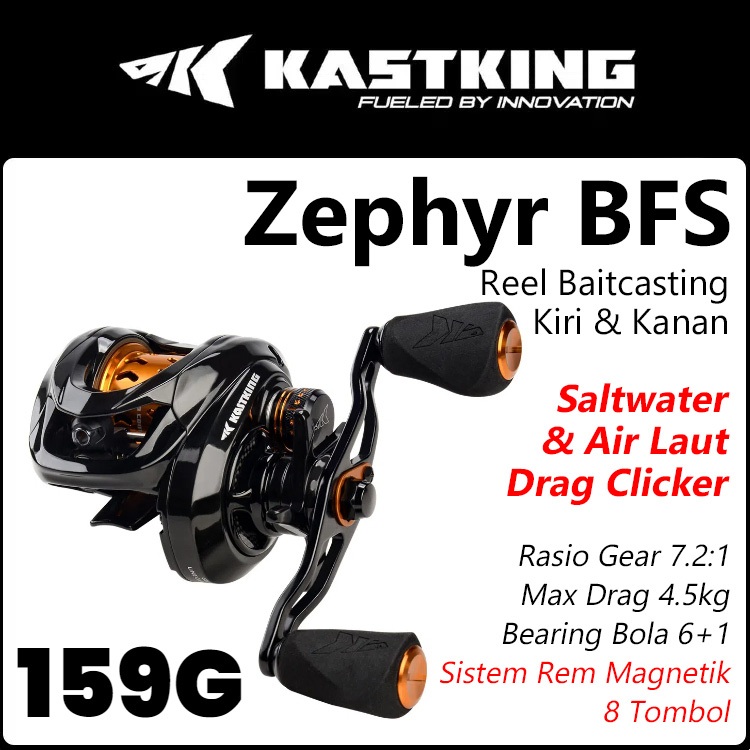 Jual [100% ASLI] KASTKING Zephyr BFS - Gulungan Reel Pancing Casting ...