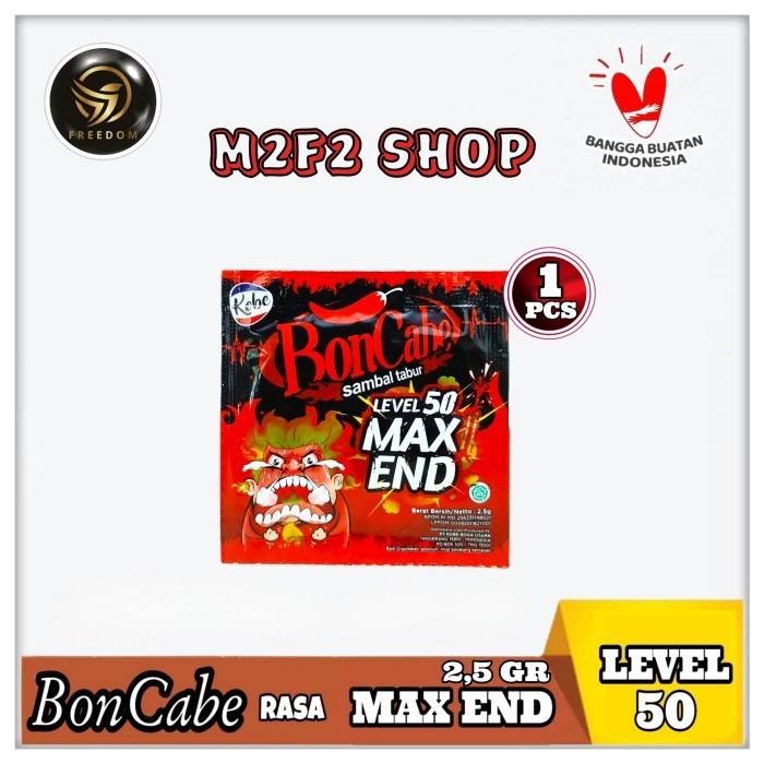 Jual BonCabe Level 50 Max End Sambal Tabur Original Sachet - 2,5 gr ...