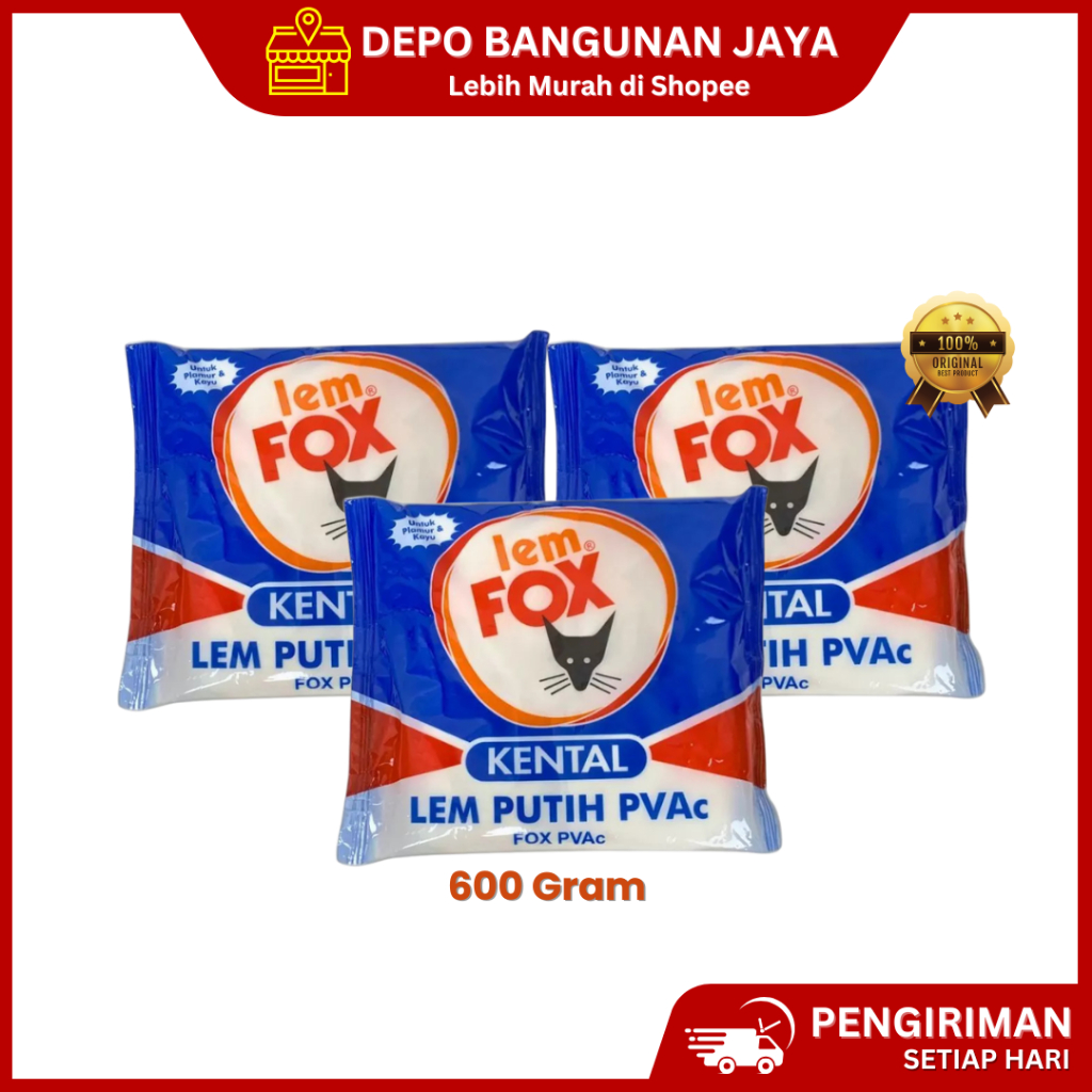 Jual LEM FOX PUTIH/KAYU/TEMBOK/KERTAS 600 GRAM | Shopee Indonesia