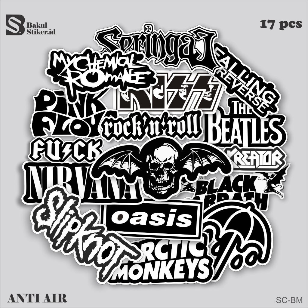 Jual stiker BAND METAL anti air / stiker helm, laptop, hp premium ...