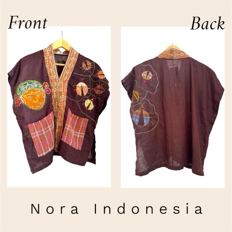 Jual Blus etnik tenun dengan sentuhan Batik topeng Malangan dan tenun ...