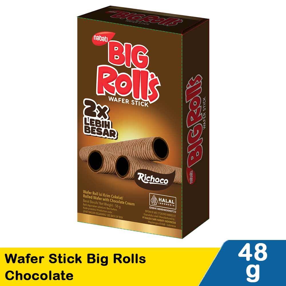 Jual nabati richoco wafer stick big rolls chocolate 48g / nabati richeese wafer stick rolls ...
