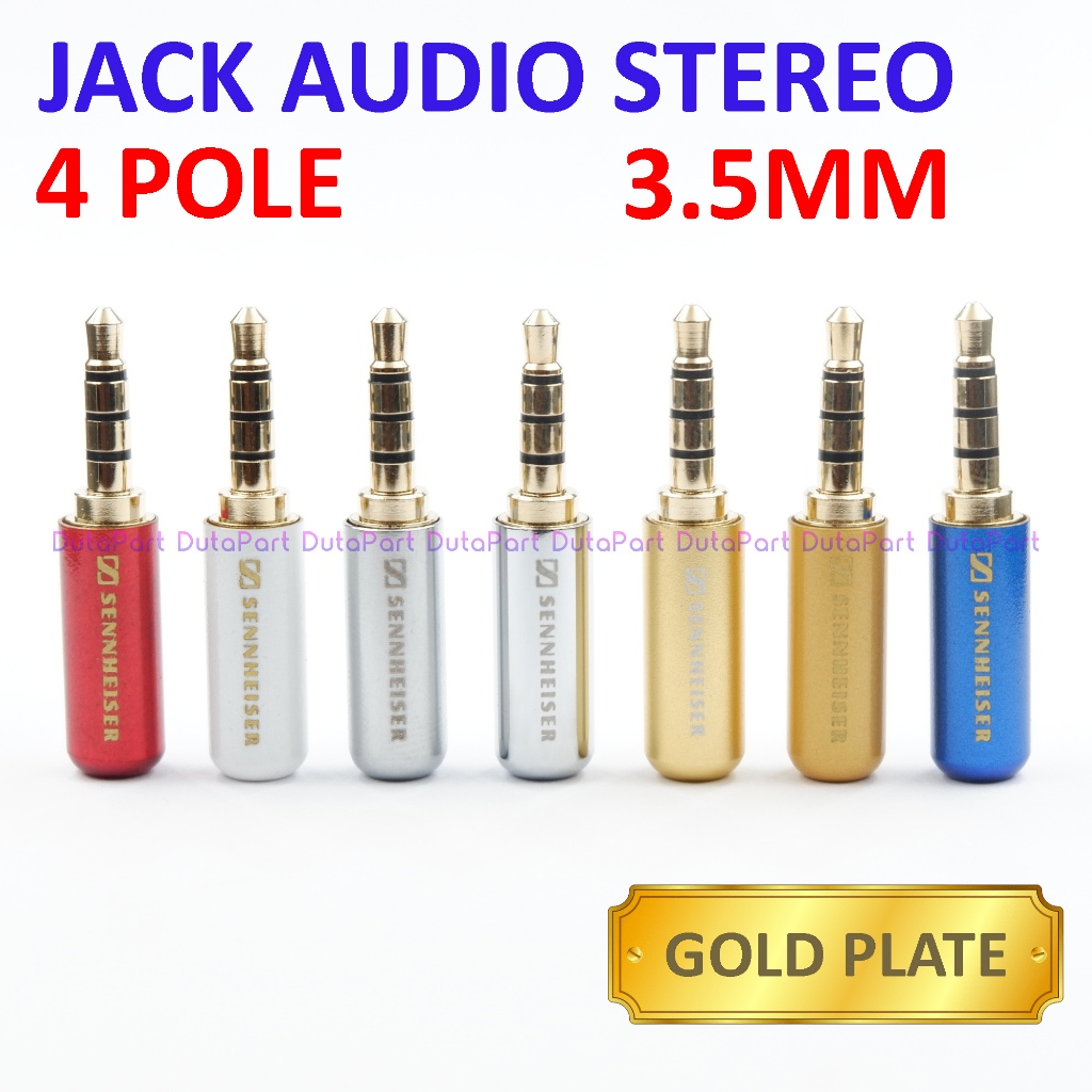 Jual Jack Audio Mini Stereo 3.5mm Plug Aux 3.5 mm 4 Pole Jalur Gold Plate | Shopee Indonesia