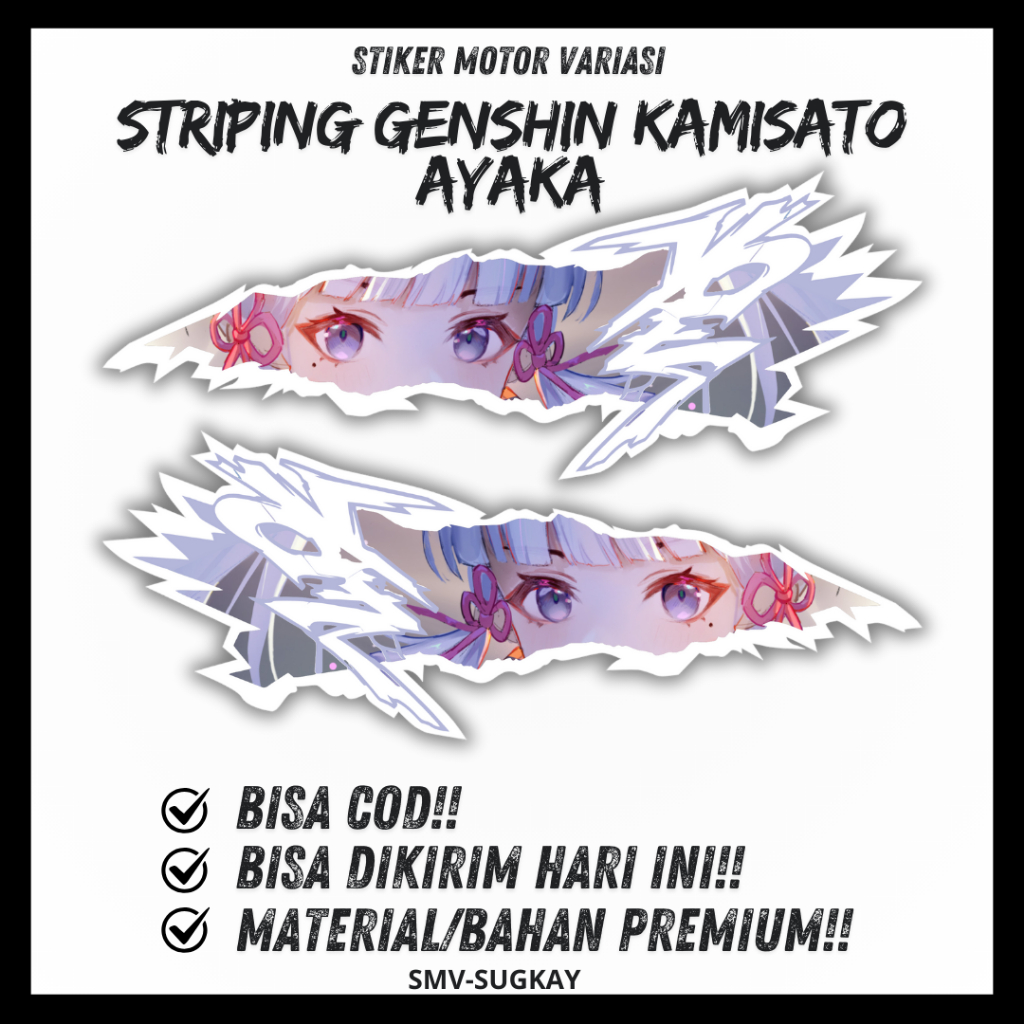 Jual Stiker Striping Kamisato Ayaka Sticker Anime Kamisato Ayaka ...