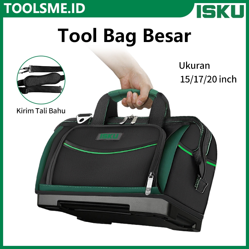 Jual ISKU Tool Bag Besar 20 inch 1680D Kain Oxford Tas Perkakas Anti ...