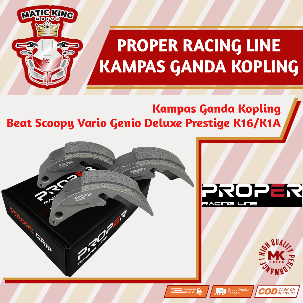 Jual PROPER Racing Line Kampas Ganda Kopling Honda Genio Beat Deluxe ...