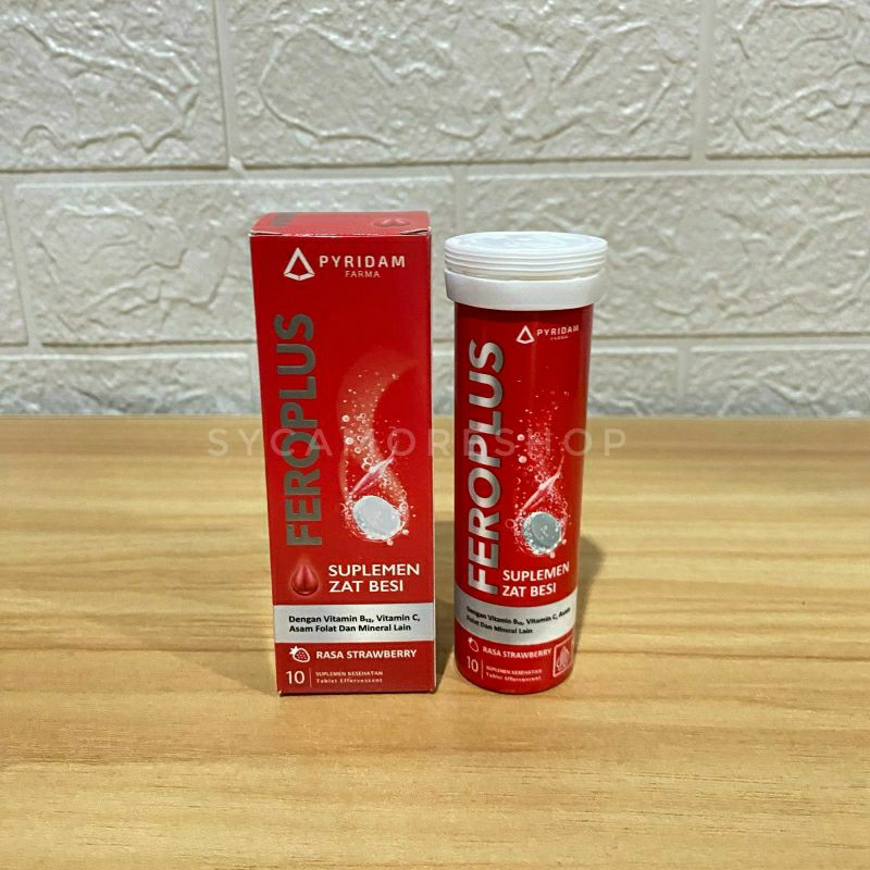 Jual Feroplus Effervescent box isi 10 tablet multivitamin zat besi rasa ...