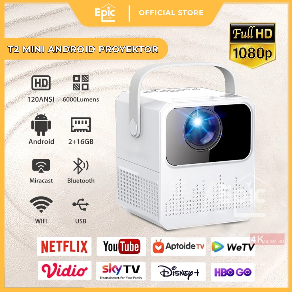 Jual T2mini Proyektor Android TV 1080P Smart Projector 6000 Lumen ...