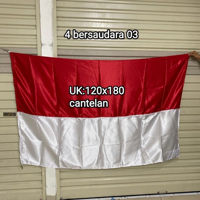 Jual bendera merah putih satin UKURAN:120X180 CM BAHAN SATIN CANTELAN ...
