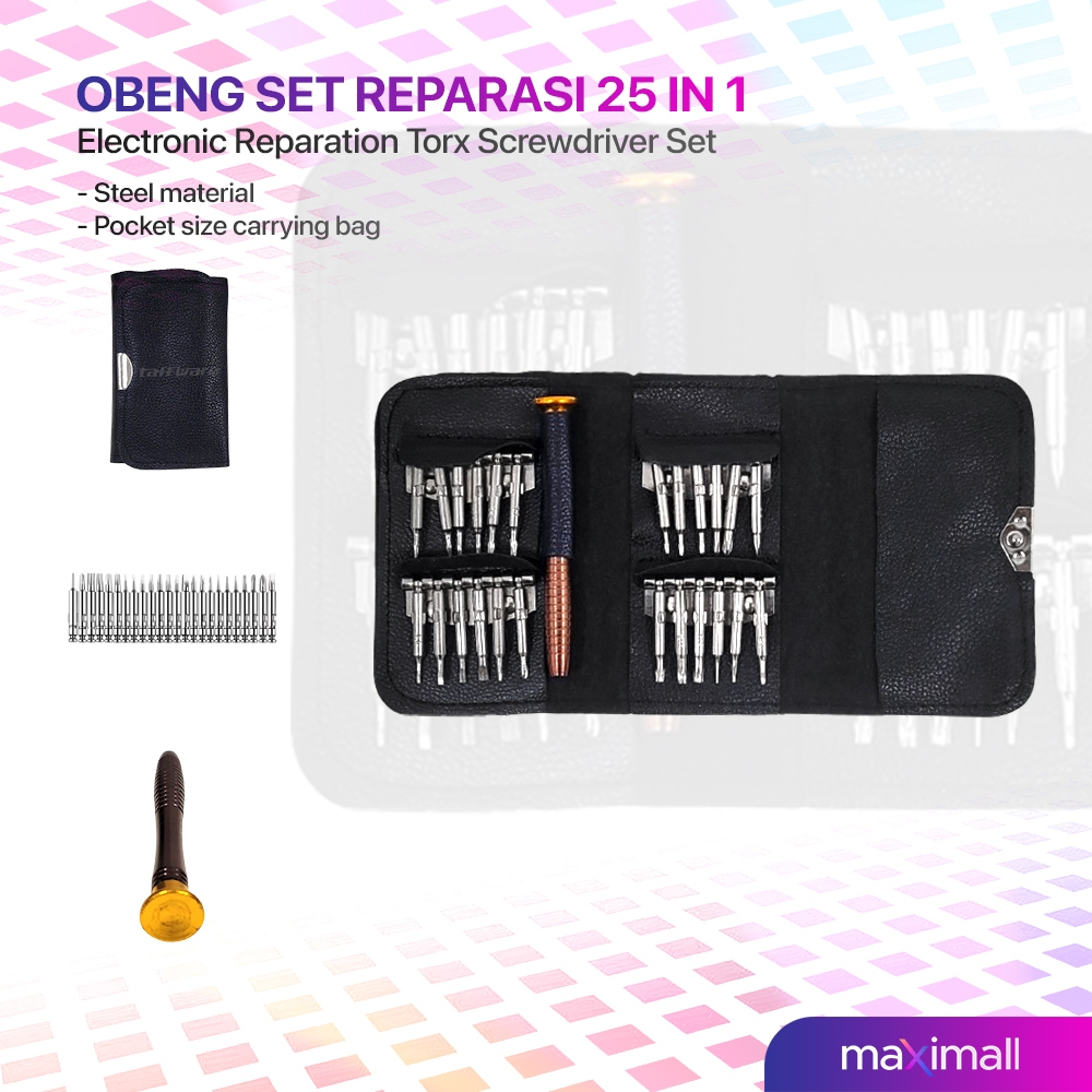 Jual Obeng Set Saku 25 in 1 untuk Reparasi Elektronik & Kacamata/ Torx Screwdriver | Shopee ...