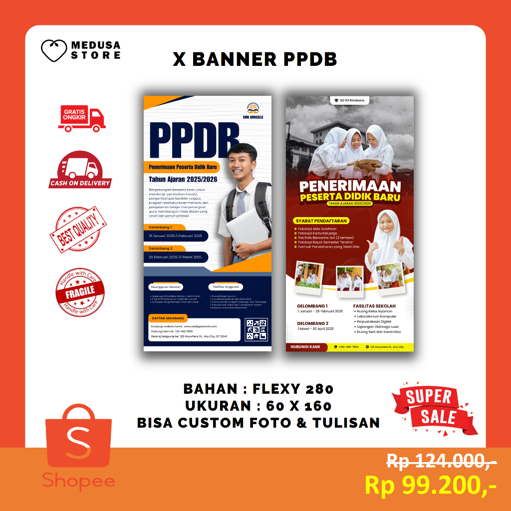 Jual X Banner / Y Banner / Stand Banner PPDB - SPMB Sekolah | Shopee ...