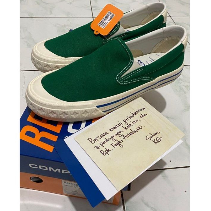 Jual SEPATU SNEAKERS COMPASS Retrograde Slip On Green White | Shopee ...