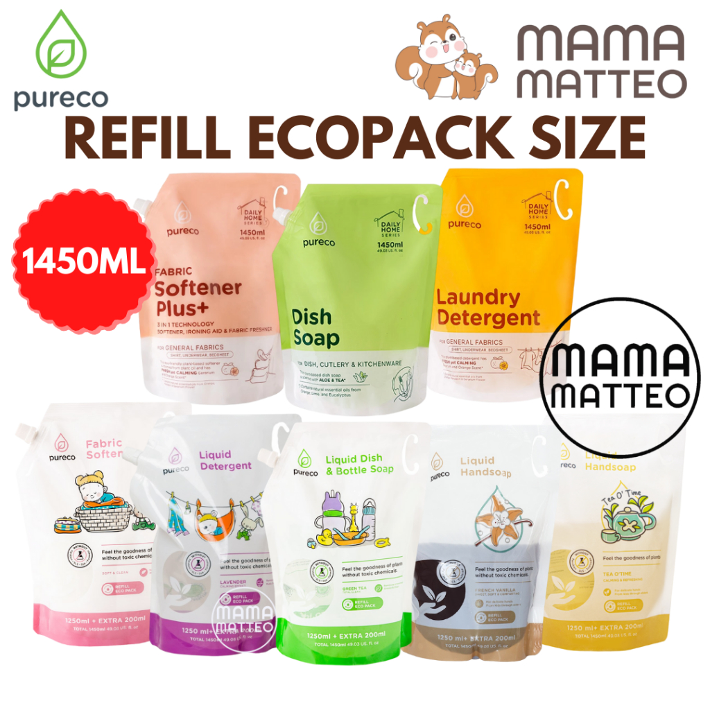 Jual Pureco Liquid Detergent Detergen / Dish Bottle Soap / Softener 1450ml / Sabun Handsoap ...