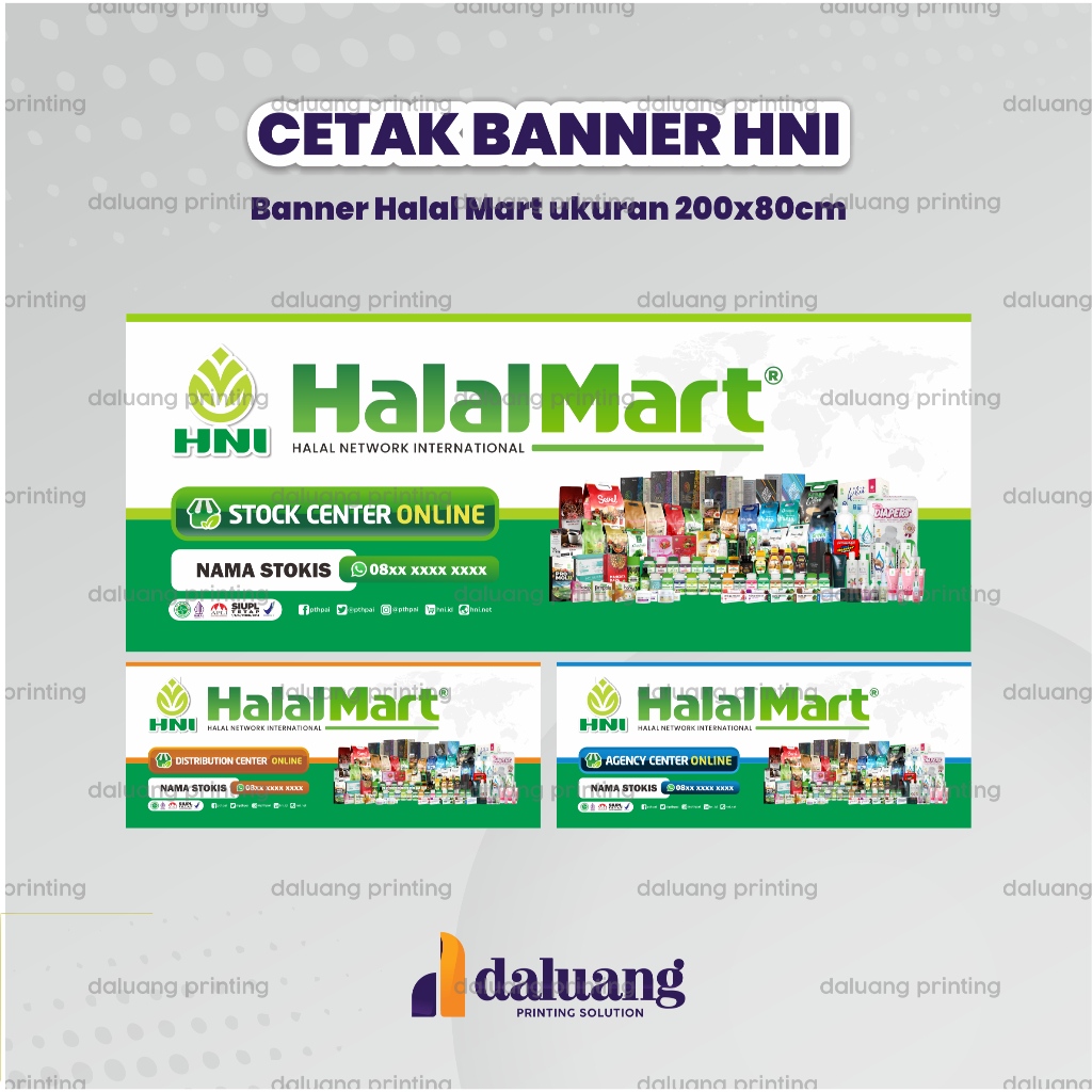 Jual 200x80cm | Cetak Banner Spanduk Agen HNI Halal Mart Agency ...