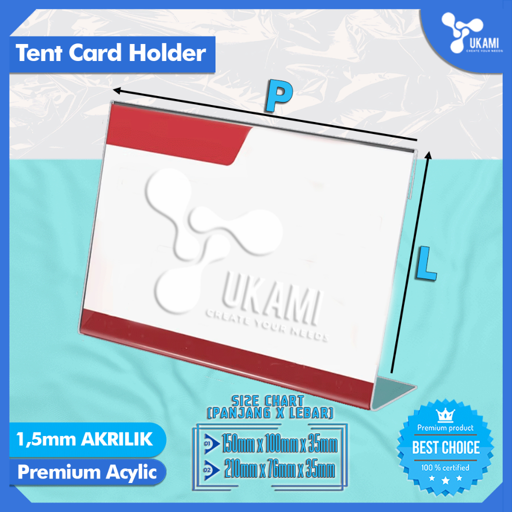 Jual UKAMI - Acrylic Desk Label Large - Tent Card Brosur Akrilik Meja ...