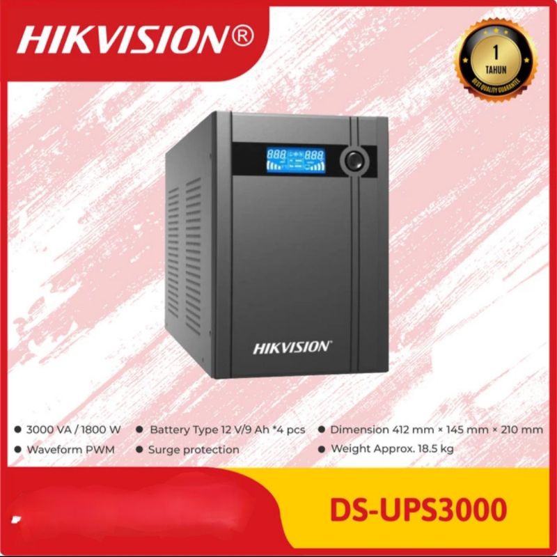 Jual Hikvision DS-UPS3000 3000VA 1800w Power Supply UPS for PC/CCTV ...