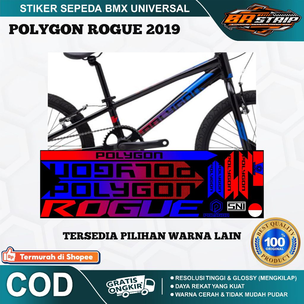 Jual (COD) TERBARU stiker striping sepeda polygon rogur 2019 BMX 18 20 ...