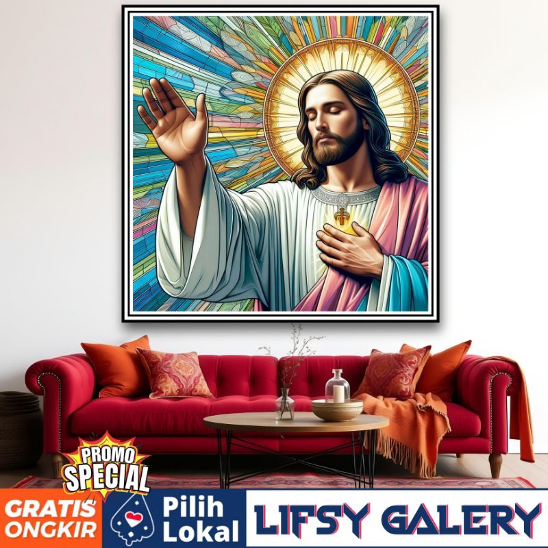 Jual Cetak poster hiasan dinding tuhan Yesus Kristus Mozaik dekorasi ...