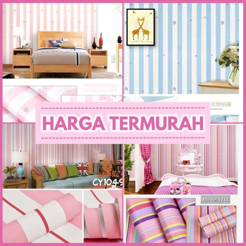 Jual M2M MALL Wallpaper Dinding Salur Wallpaper Dinding Motif Emboss ...