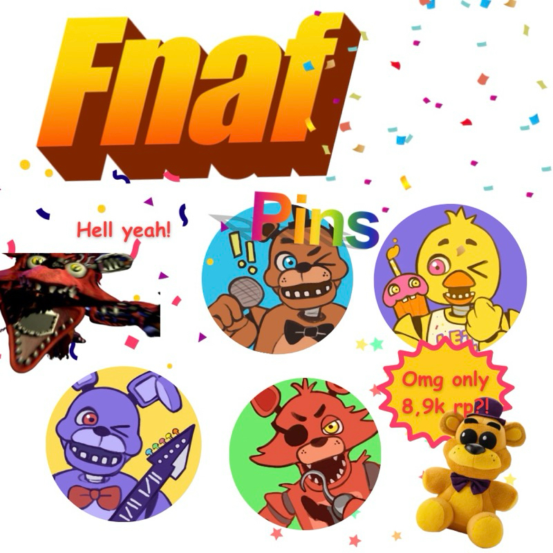 Jual [PO] Pin Bros Merch Fnaf Five Night At Freddy’s Foxy Bonnie Chica ...