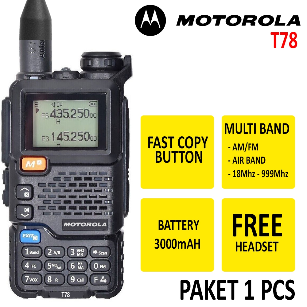 Jual Motorola T78 HT Handy Talky Walkie Talkie All Band Termasuk ...