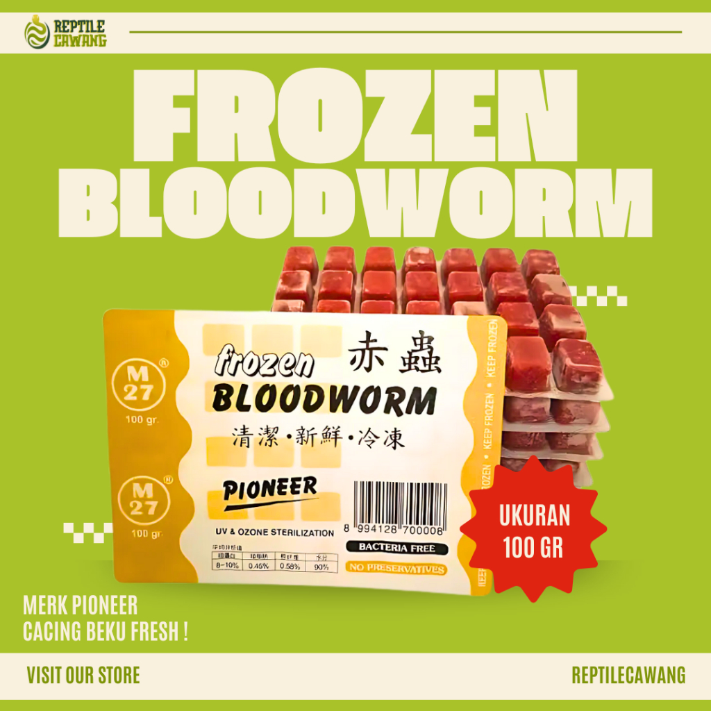 Jual CACING BEKU CABEK MERK PIONEER FROZEN BLOODWORM | Shopee Indonesia