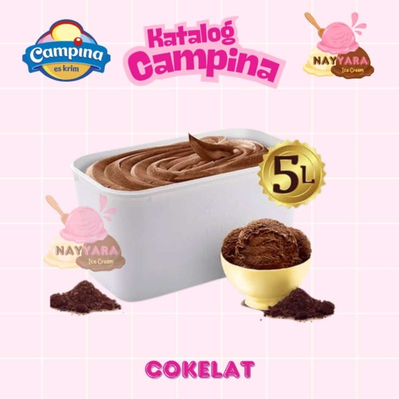 Jual Es Krim Cokelat Campina 5 Liter / Ice Cream Campina 5L | Shopee ...