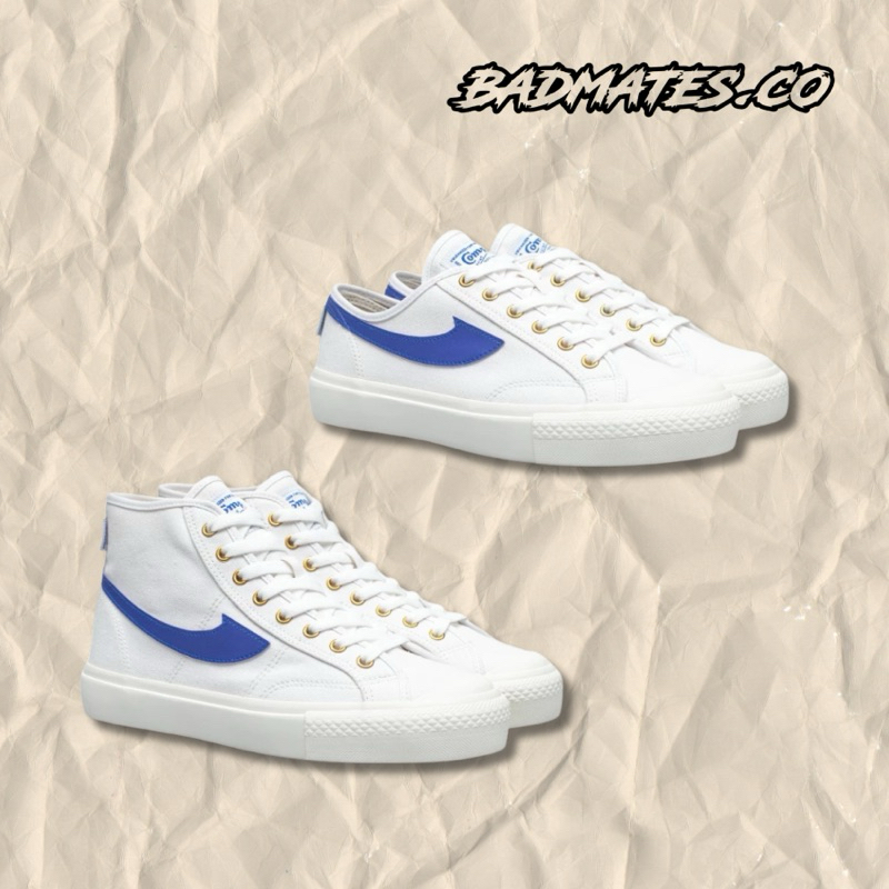 Jual Sepatu Compass Gazelle White Blue/Black Gum Low & High Original ...