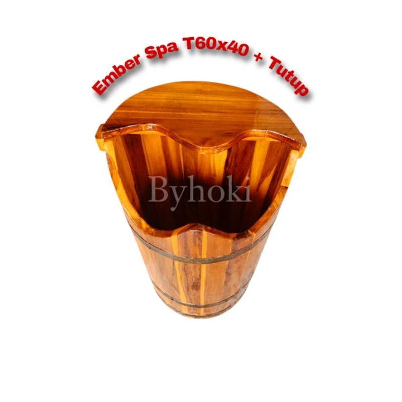 Jual ember Spa kayu jati jawa ASLI T60xD40 +tutup | Shopee Indonesia