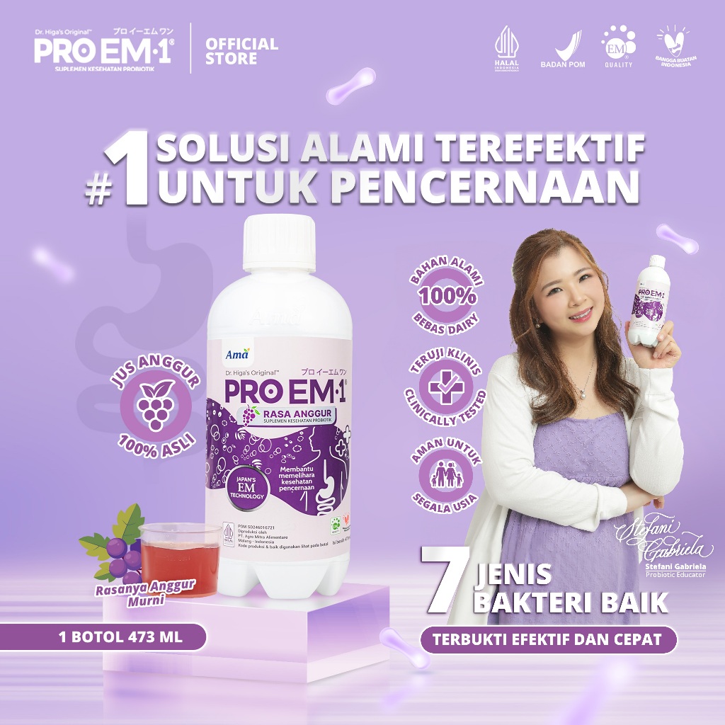 Jual PRO EM1 Rasa Anggur 473ml | Suplemen Probiotik | Anak Dewasa ...