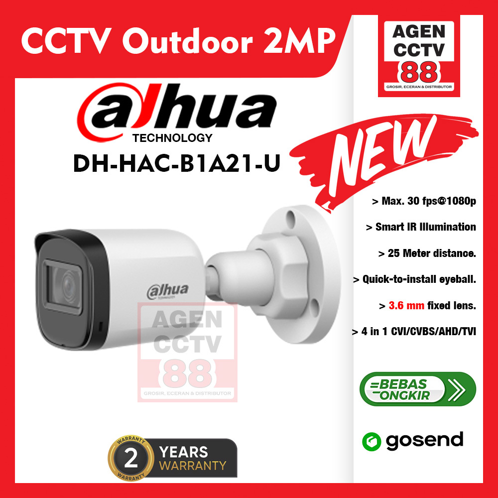 Jual CCTV - Kamera Outdoor -DAHUA 2MP DH-HAC-B1A21-U Garansi Resmi 2Th ...