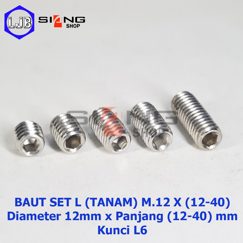 Jual Baut Tanam L Stainless M12 Panjang 12 sd 40mm (Set L) | Shopee ...