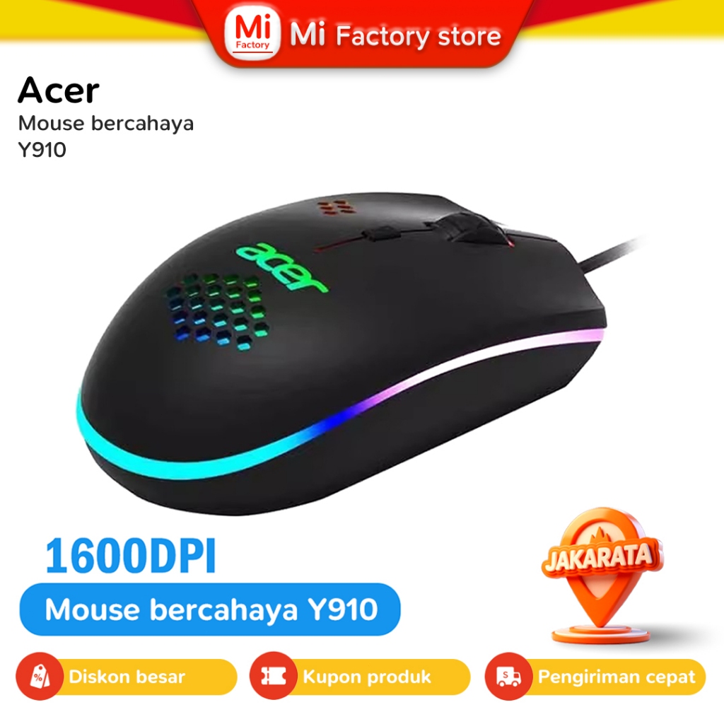 Jual Acer Mouse Streamer Esports, Mouse Gaming Optical Sensor, Grip ...
