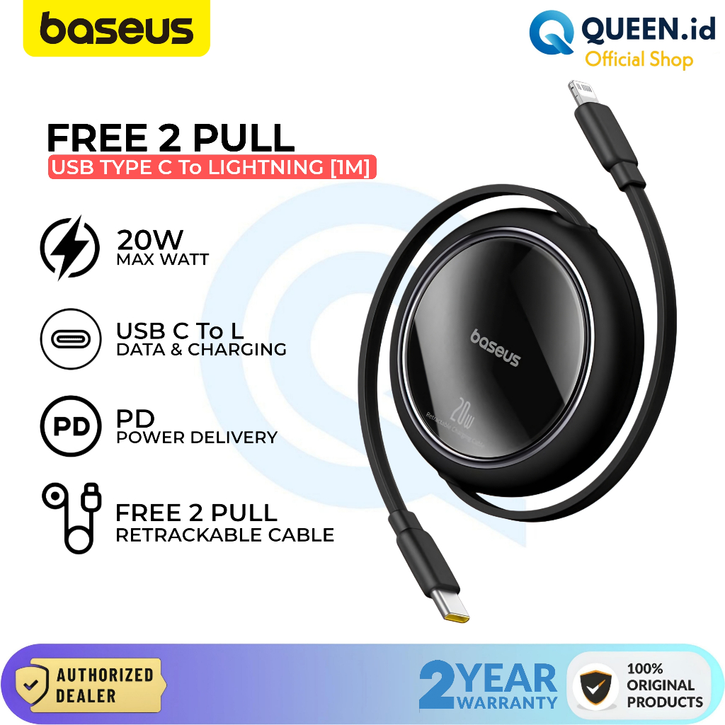 Jual Baseus Free 2 Pull Kabel Data Charger USB TYPE C To Lightning iPhone 1M 20W Fast Charging ...
