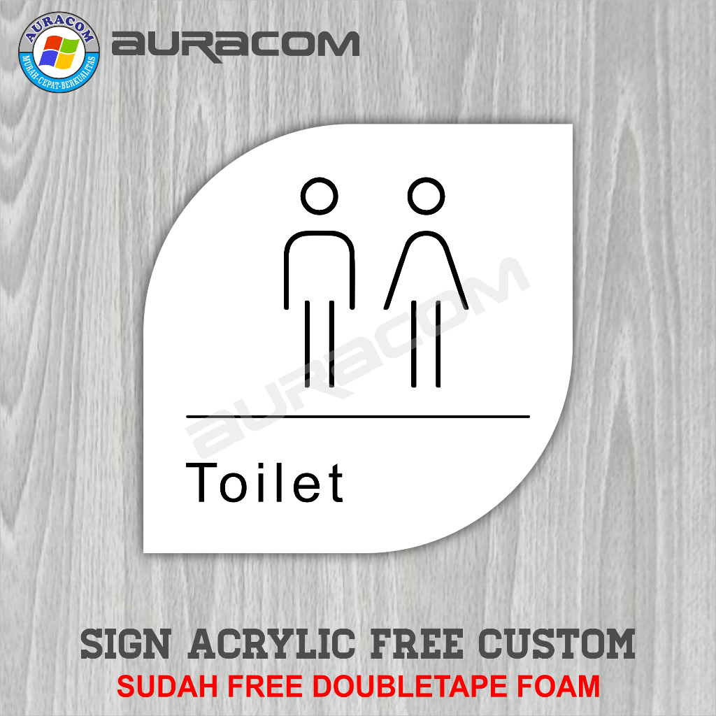 Jual Sign Akrilik Sign Board Acrylic Rounded - Toilet - Dasar Hitam ...