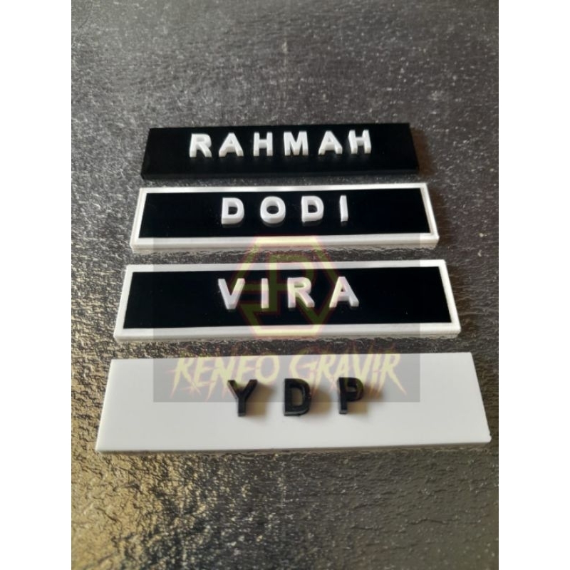 Jual Papan nama timbul 3D/name tag timbul 3D | Shopee Indonesia
