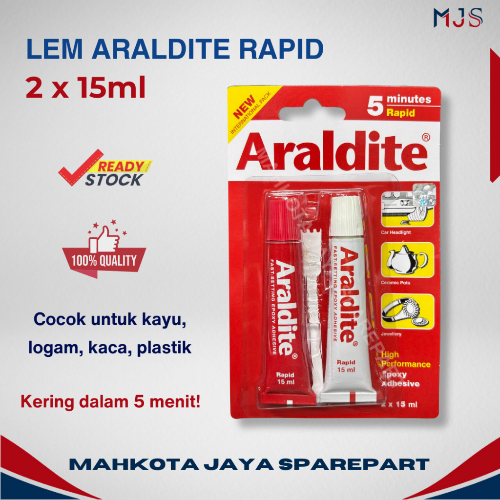 Jual Lem Araldite merah putih 2 x 15ml / rapid 5 menit / lem kayu logam ...