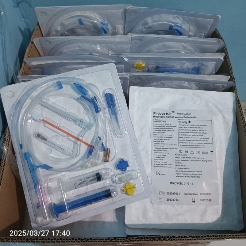 Jual Triple lumen phobos kit disposable central venous catheter kit CVC ...