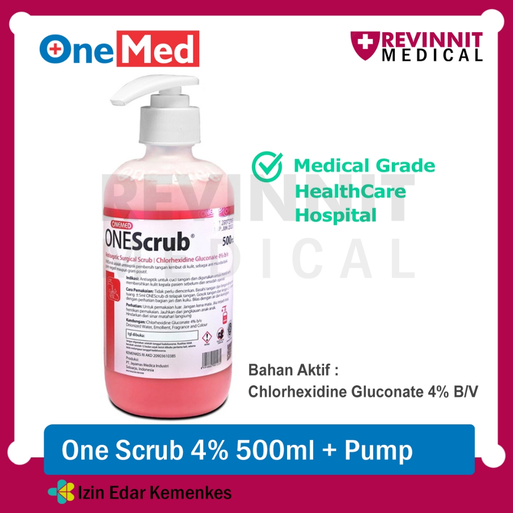 Jual One Scrub OneMed 4% 500ml | Hand Scrubs OneScrub Chlorhexidine 4% ...