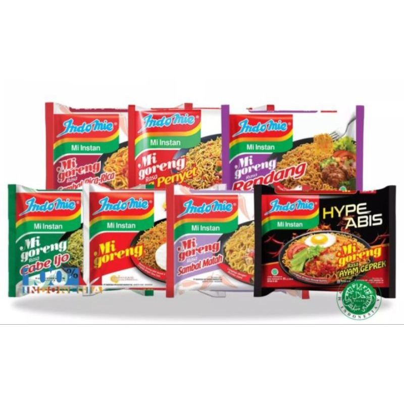 Jual ECER INDOMIE GORENG | RENDANG | AYAM GEPREK HYPE ABIS MIE INSTANT NETTO 85GR | Shopee Indonesia