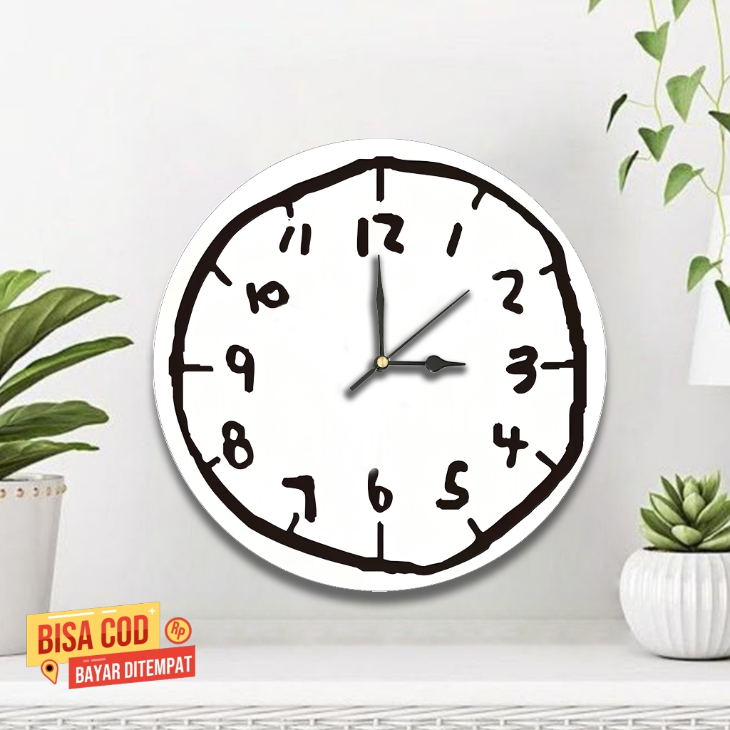 Jual Jam dinding Unik Bulat minimalis untuk dekorasi ruangan Estetik ...
