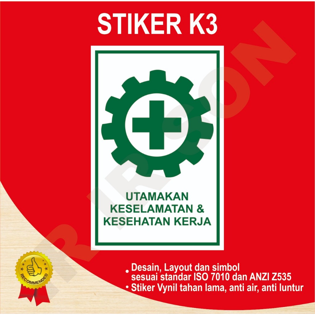 Jual STIKER UTAMAKAN KESELAMATAN DAN KESEHATAN KERJA SAFETY SIGN K3 ISO ...