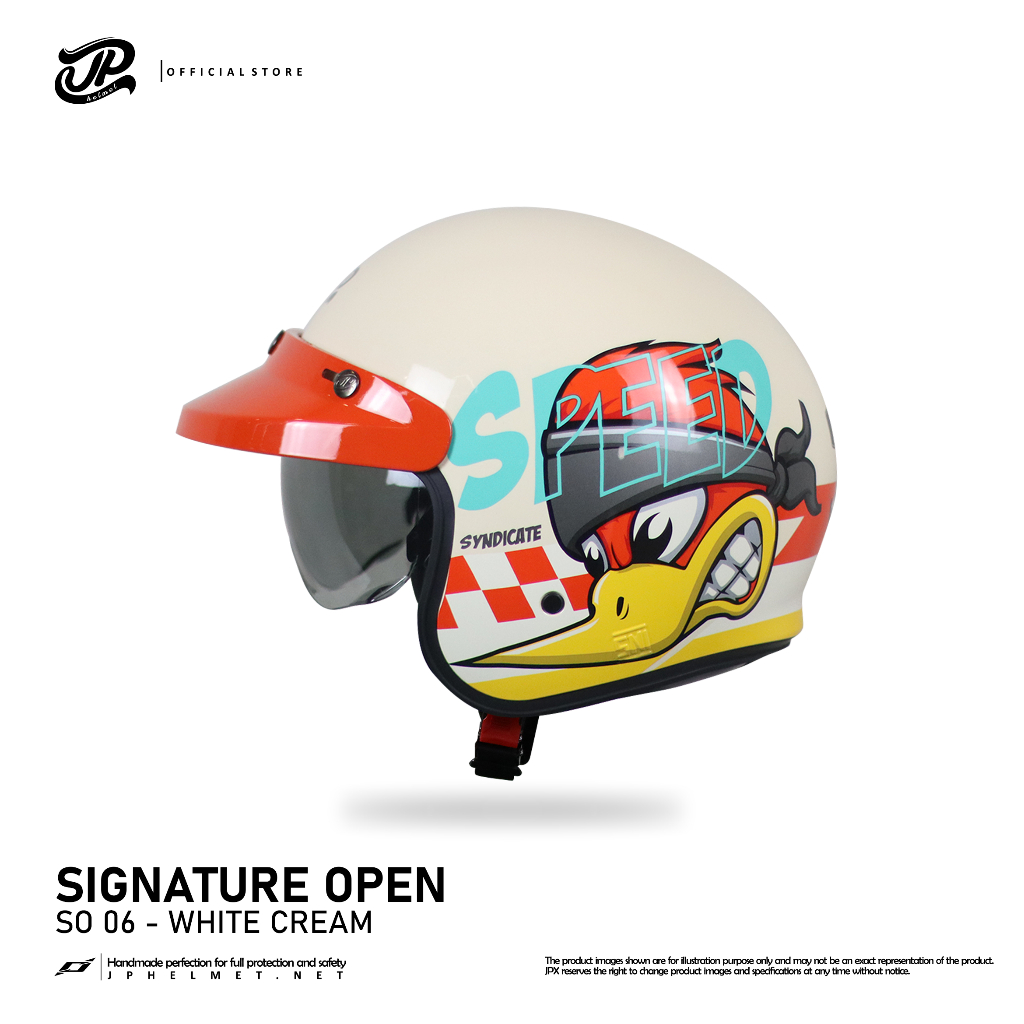 Jual Helm Half Face JP Signature Open - Motif SO 06 | Shopee Indonesia