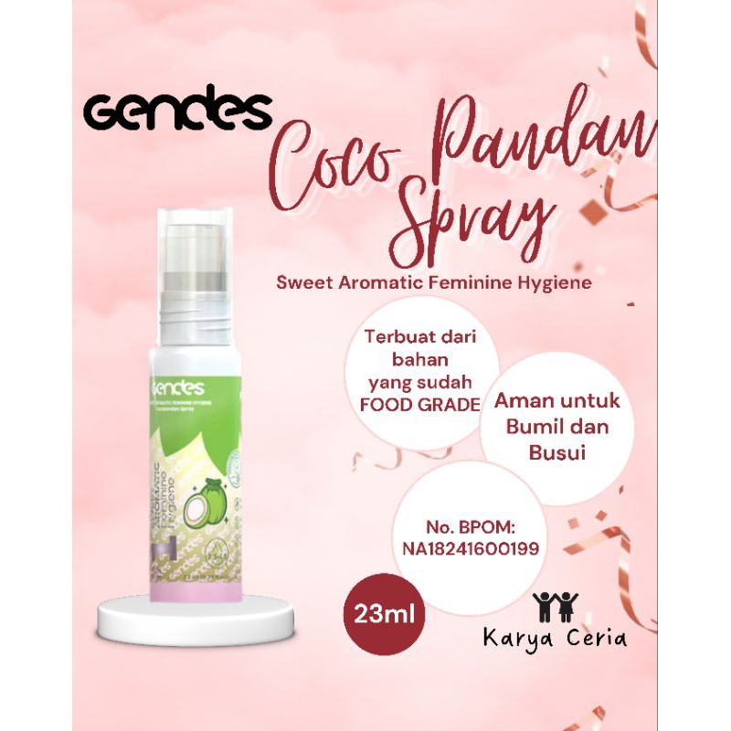 Jual Gendes Sweet Aromatic Feminine Care Spray Rasa Coco Pandan 23 ml ...